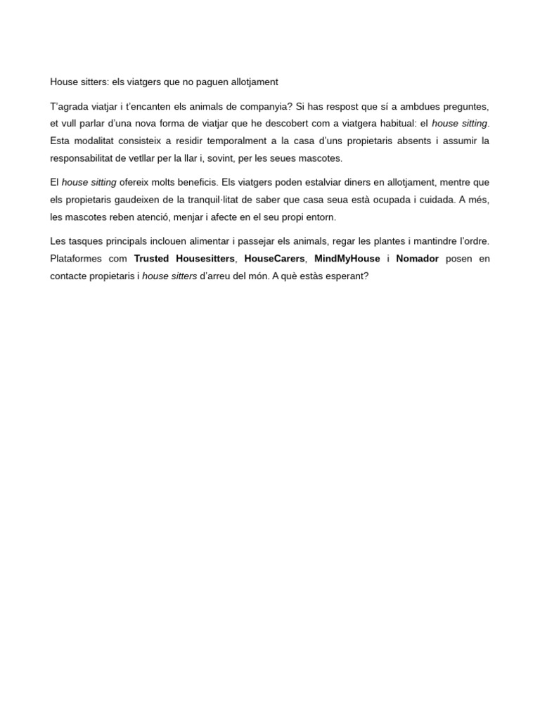 House Sitters | PDF