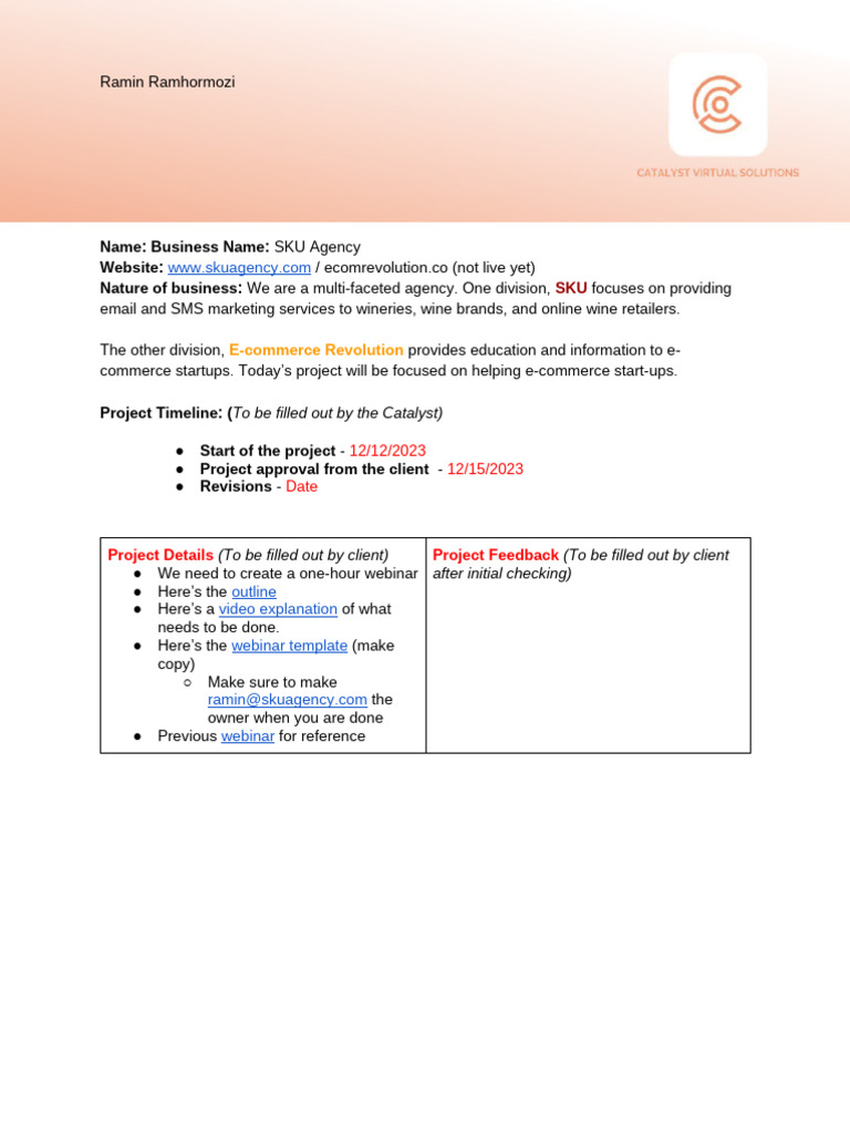 CVS Trial Project - Ramin Ramhormozi (1) | PDF
