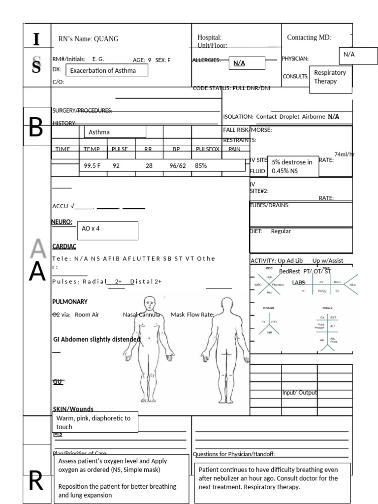 Handoff Report Sheet ISBAR Format-2 (1) (1) | PDF | Medicine | Medical ...