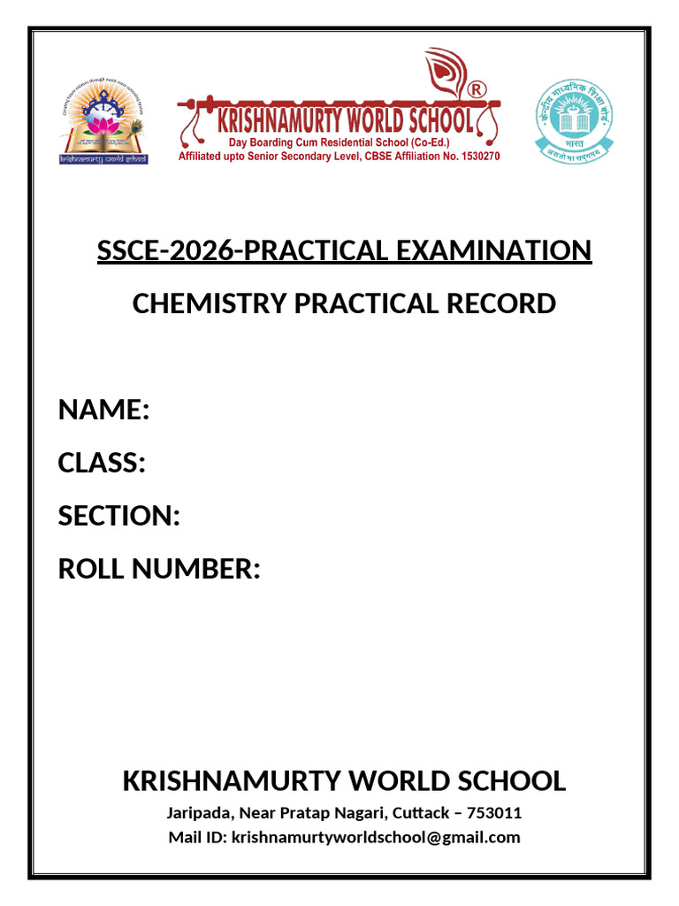 Practical Exam Front Page | PDF