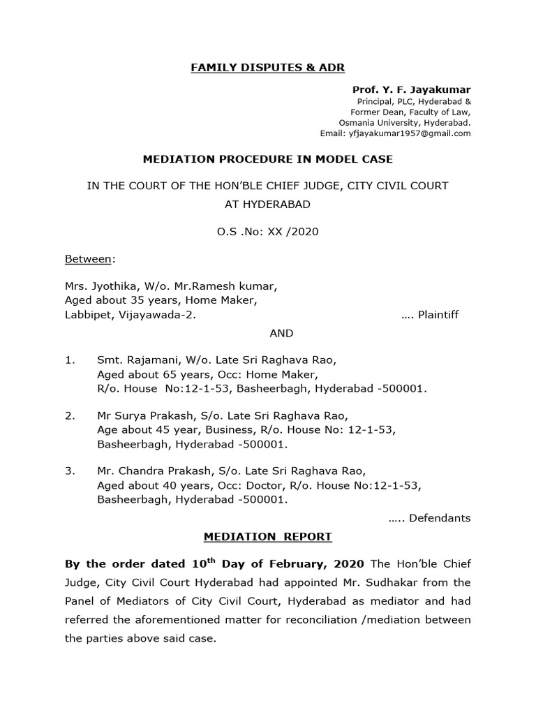 6 - Mediation Report - Final | PDF | Mediation | Justice