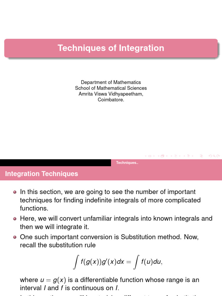 Essential Integration Techniques Guide | PDF | Integral | Calculus