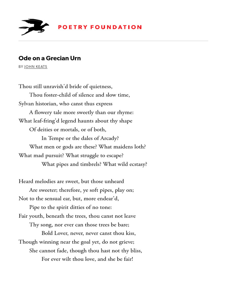 Ode on a Grecian Urn | the Poetry Foundation | PDF