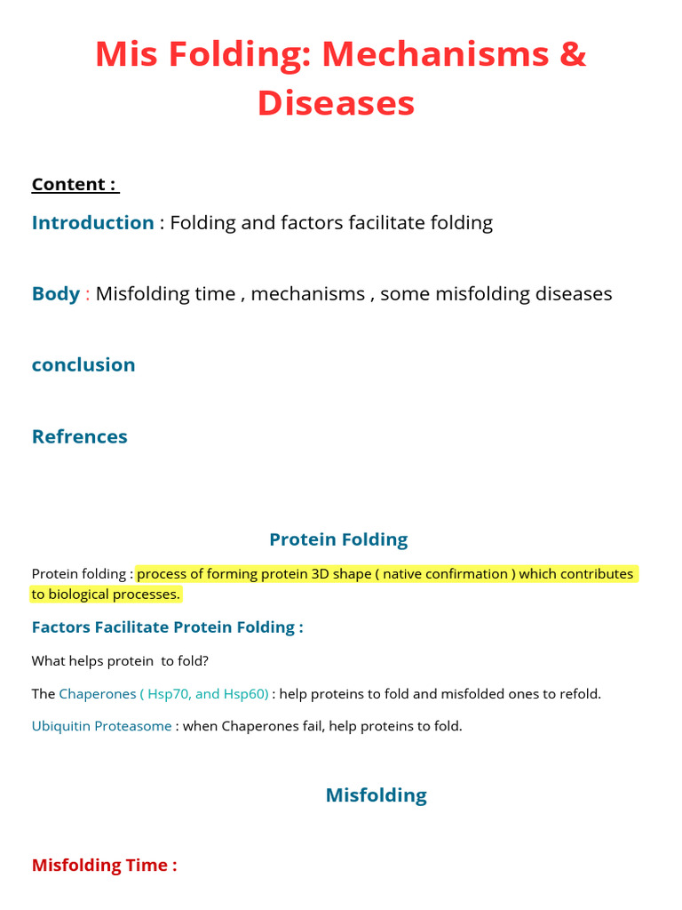 Protein Misfolding: Mechanisms & Diseases | PDF