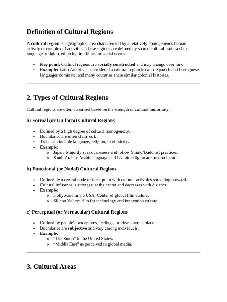Understanding Cultural Regions and Areas | PDF | South Asia | Asia