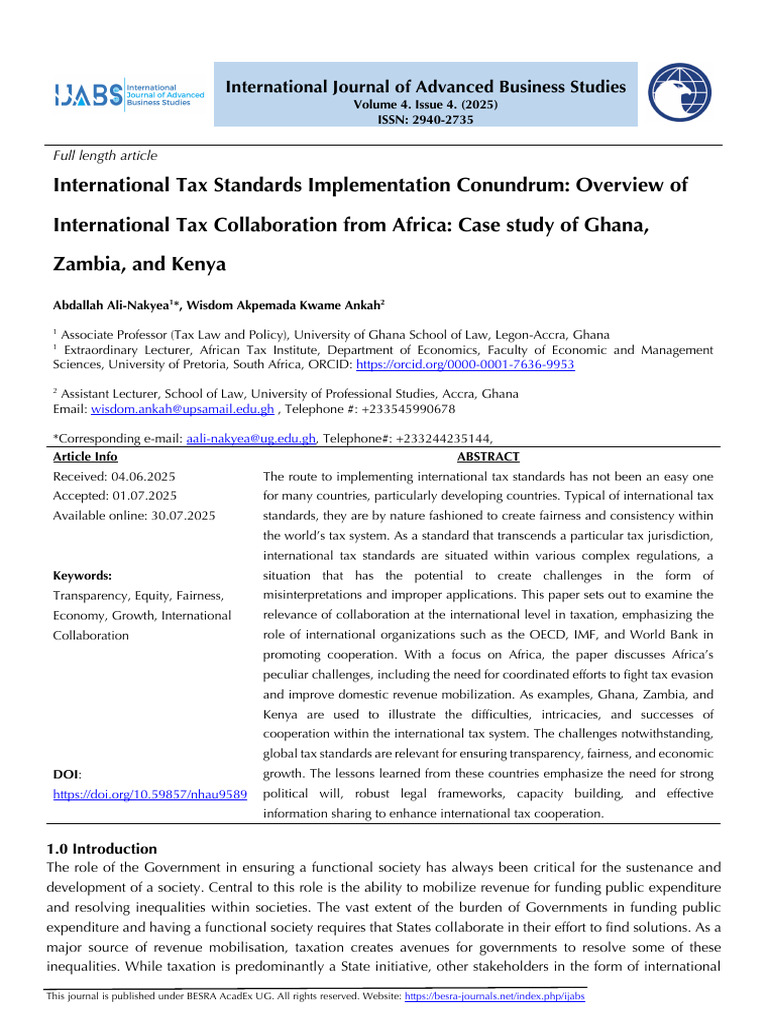International Tax Standards | PDF | Taxes | International Taxation