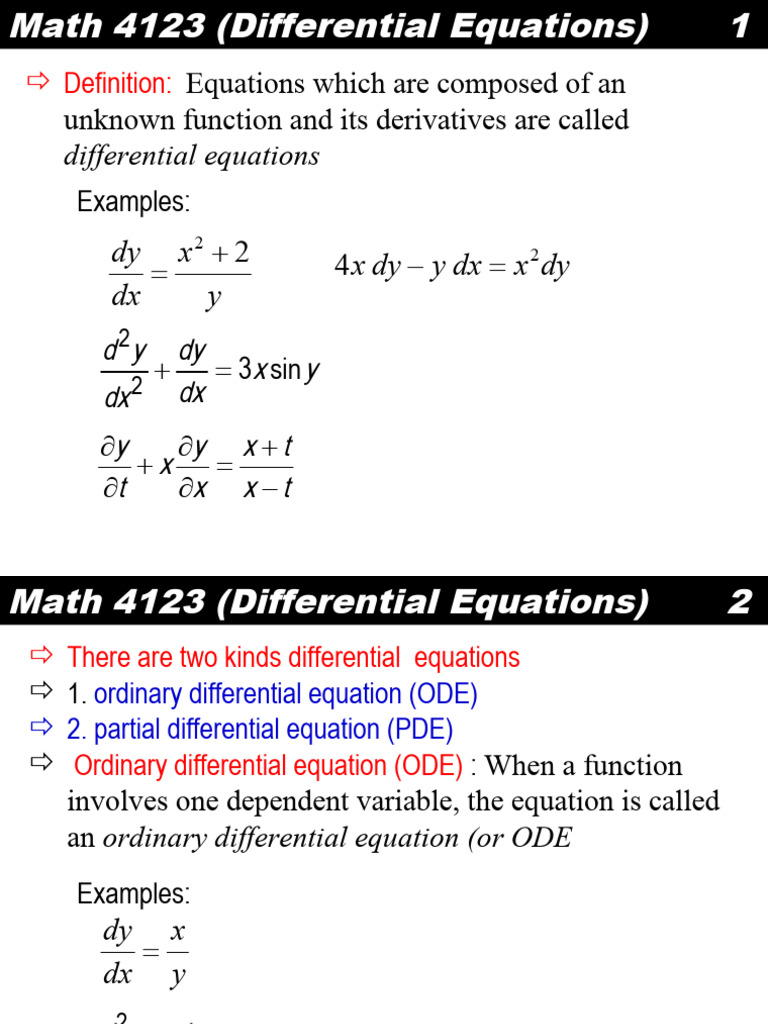 First Order De | PDF | Partial Differential Equation | Ordinary ...
