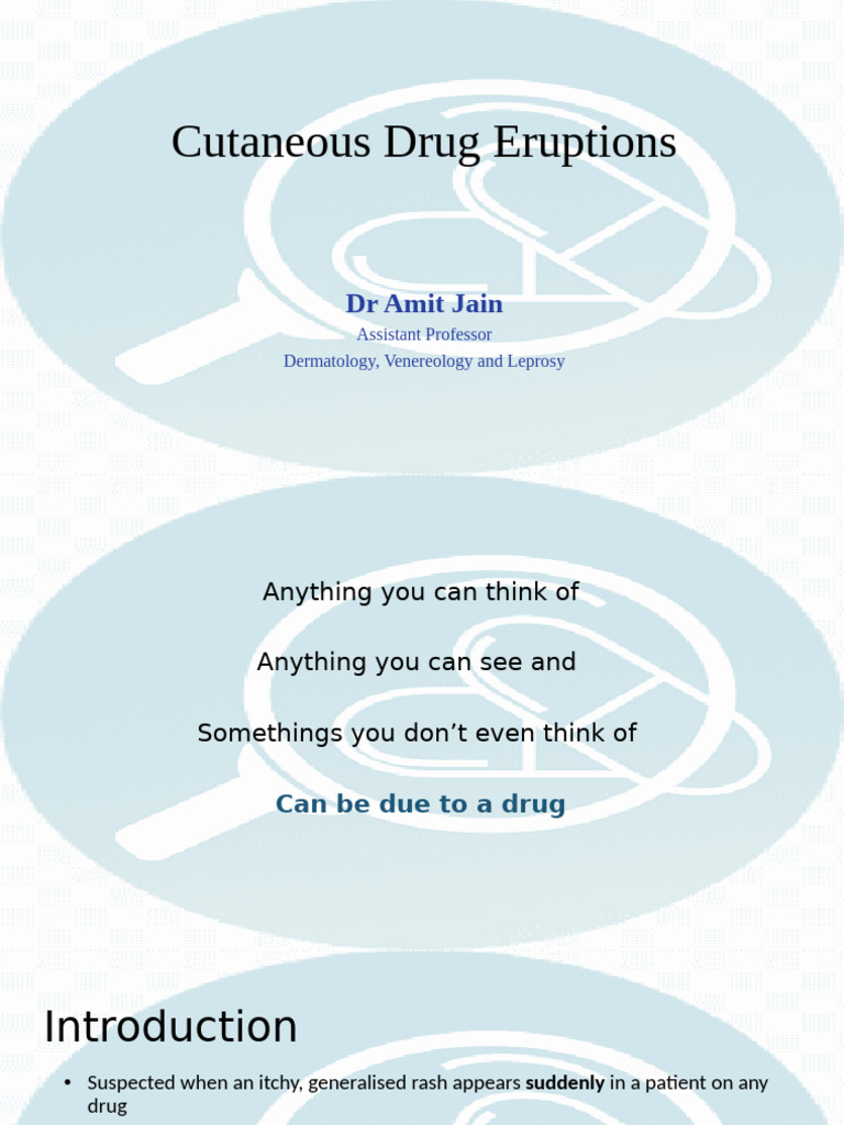 cutaneous drug eruptions physio Dr Amit | PDF | Medical Specialties ...
