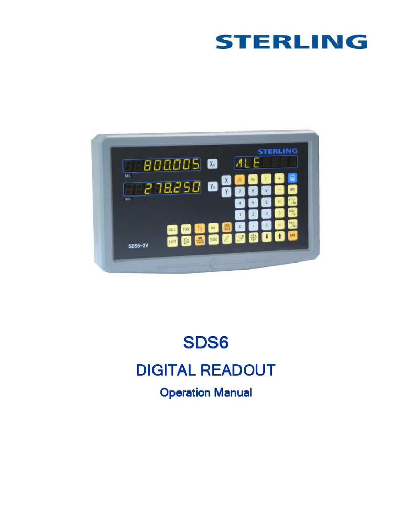 Dro Sds6 Diggital Readout Manual | PDF | Circle | Angle