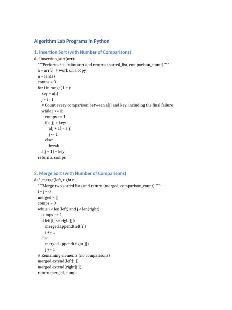 Algorithm Lab Python | PDF | Combinatorics | Discrete Mathematics
