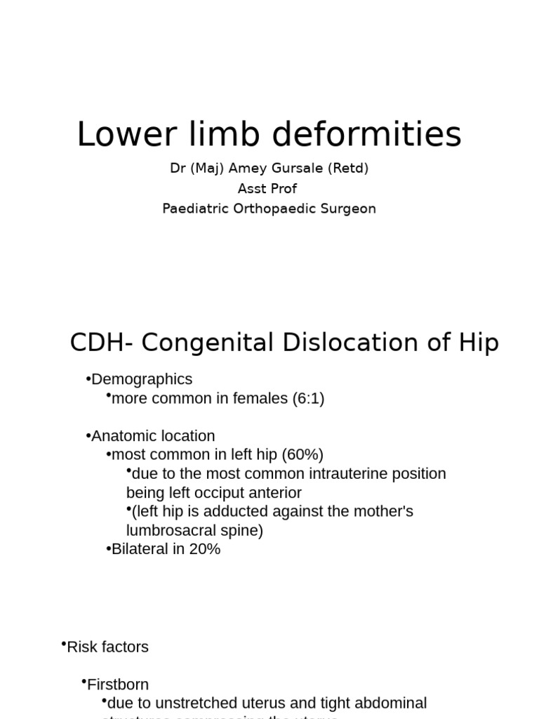 Lower Limb Deformities | PDF | Hip | Human Leg