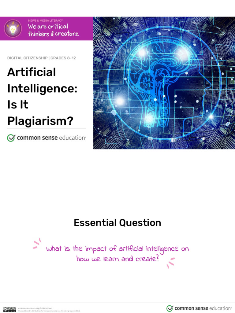 Artificial Intelligence - Is It Plagiarism | PDF | Artificial ...