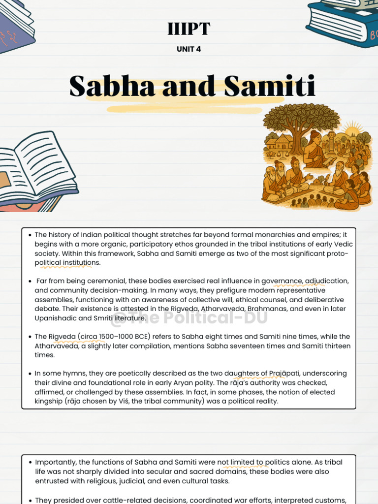 Unit 4 - Sabha and Samiti (1) | PDF | Vedas
