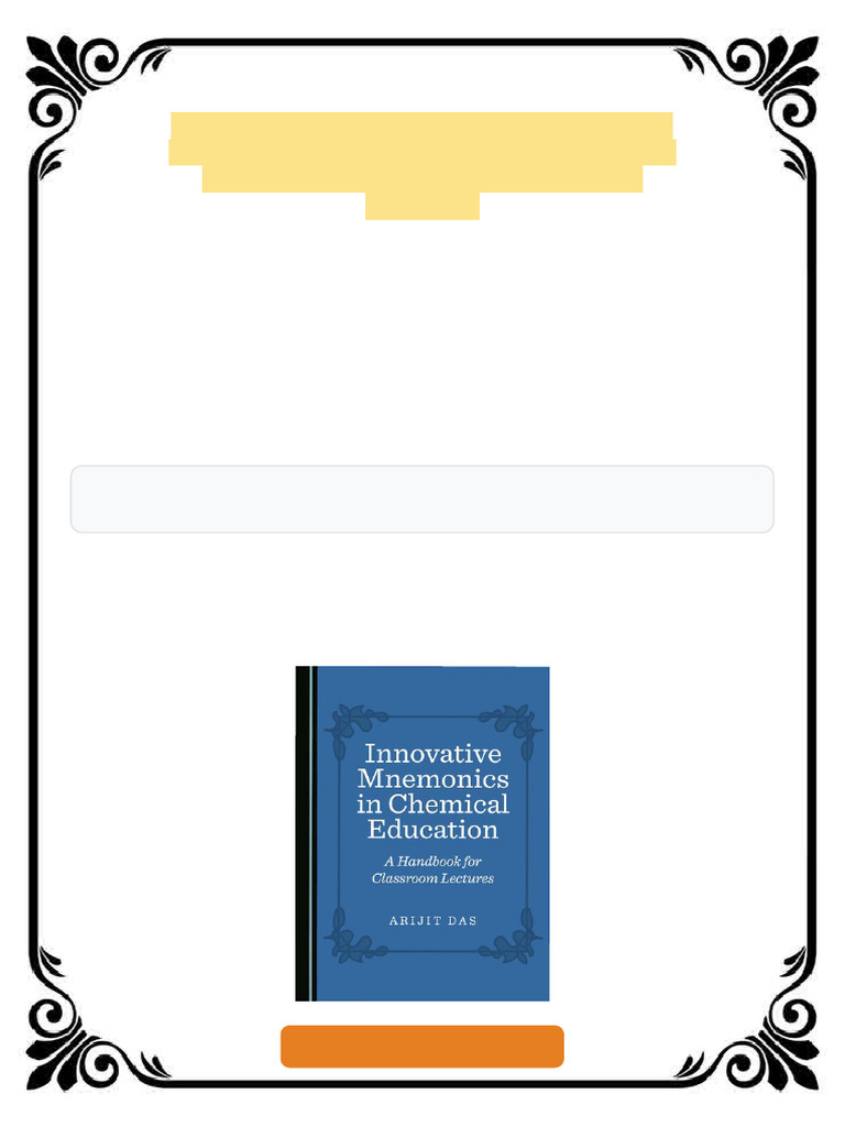 Innovative Mnemonics in Chemical Education A Handbook for Classroom ...
