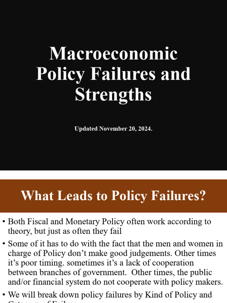 Macroeconomic Policy: Failures & Strengths | PDF | Fiscal Policy ...