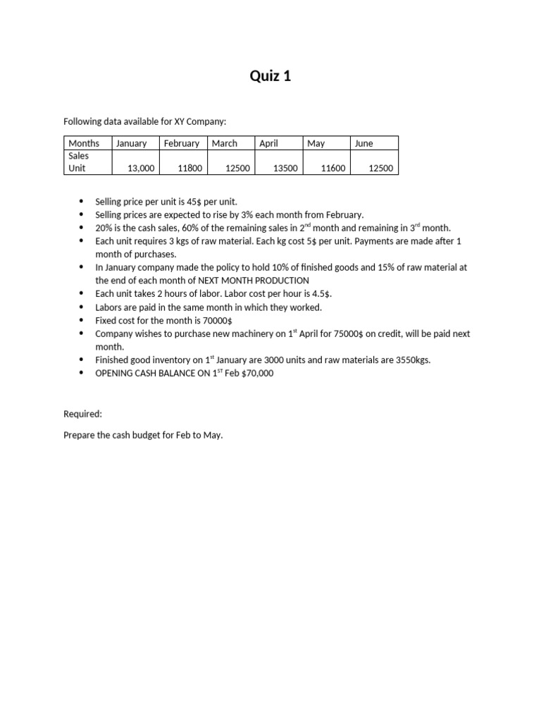 Budgeting Question 2 | PDF