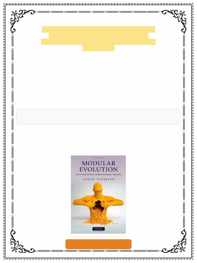 Modular Evolution How Natural Selection Produces Biological Complexity 1st Edition Lucio ...