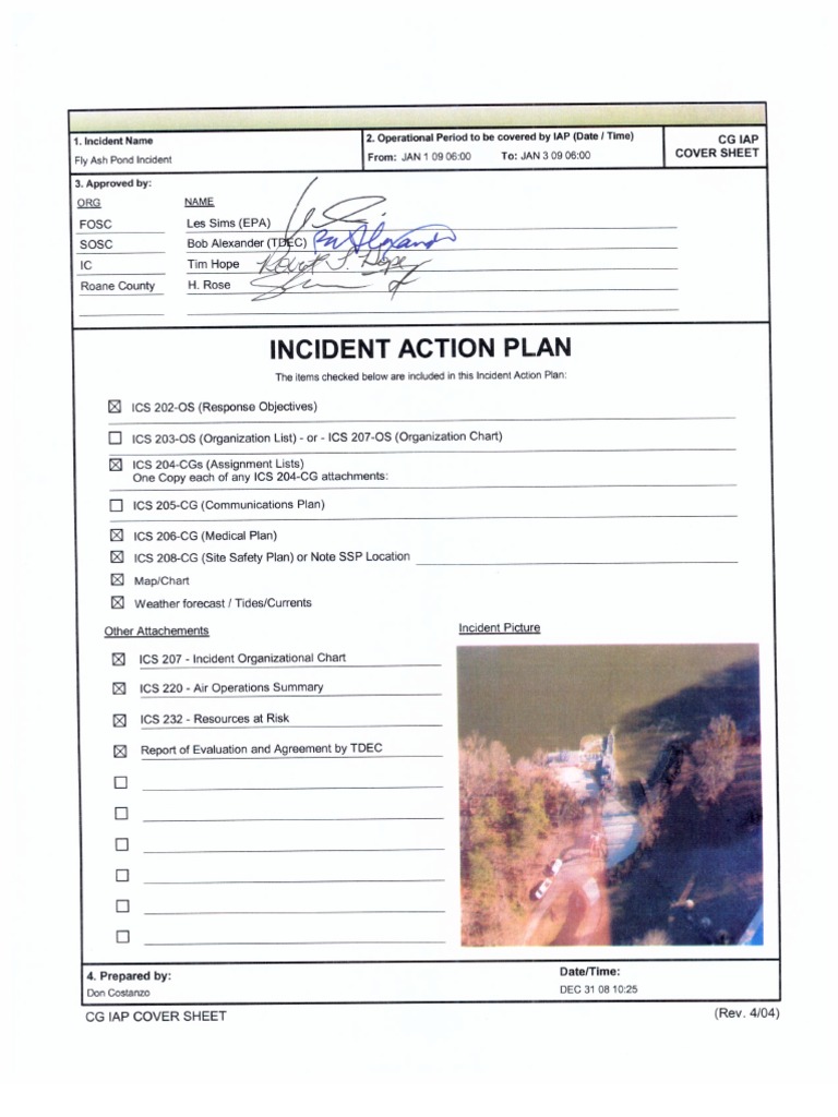 Incident Action Plan Sample | Incident Command System | Nature