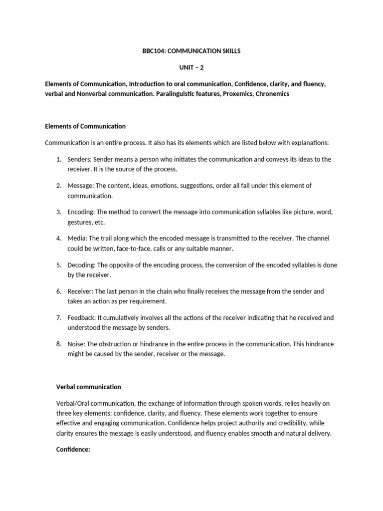 Unit 2 Bbc104 | PDF | Nonverbal Communication | Communication