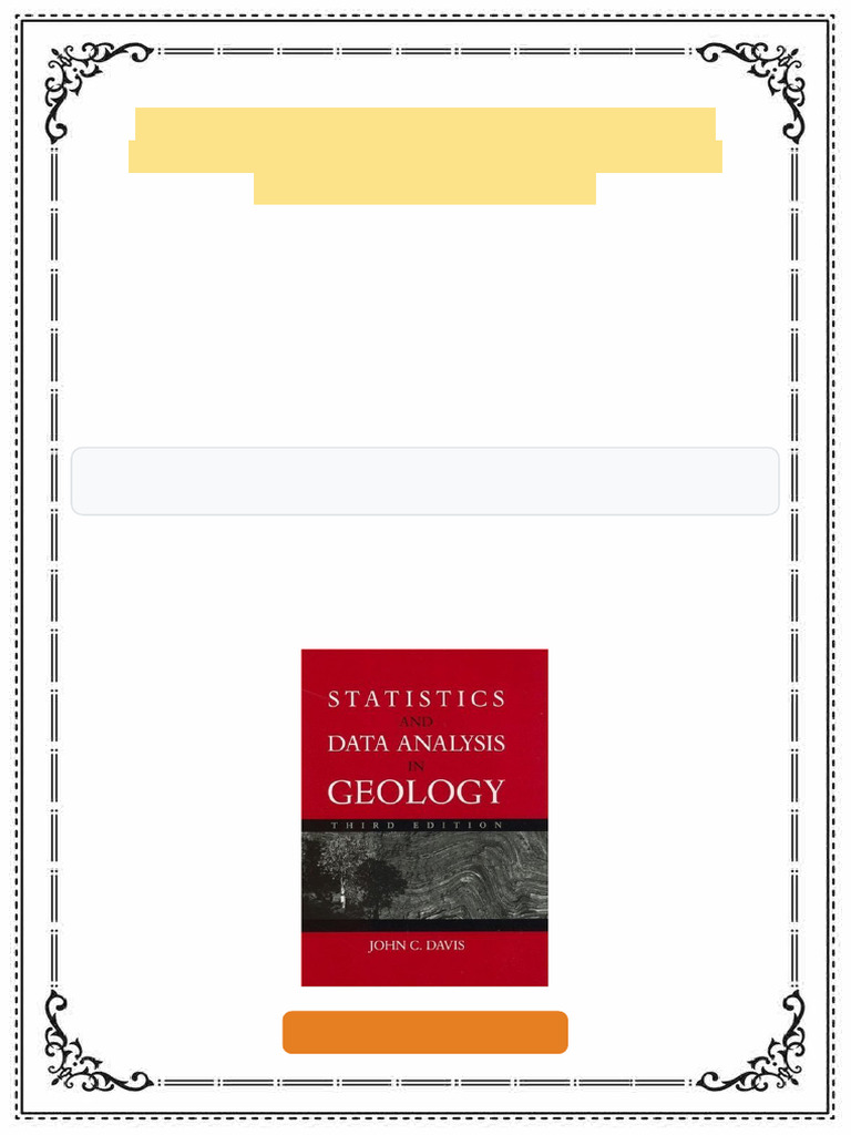 Statistics and Data Analysis in Geology 3rd Edition John C. Davis Ebook ...