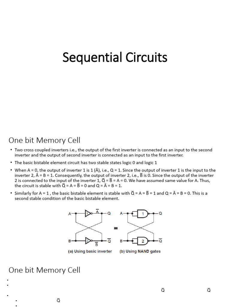 Understanding 1-Bit Memory Cells and Latches | PDF | Electrical ...