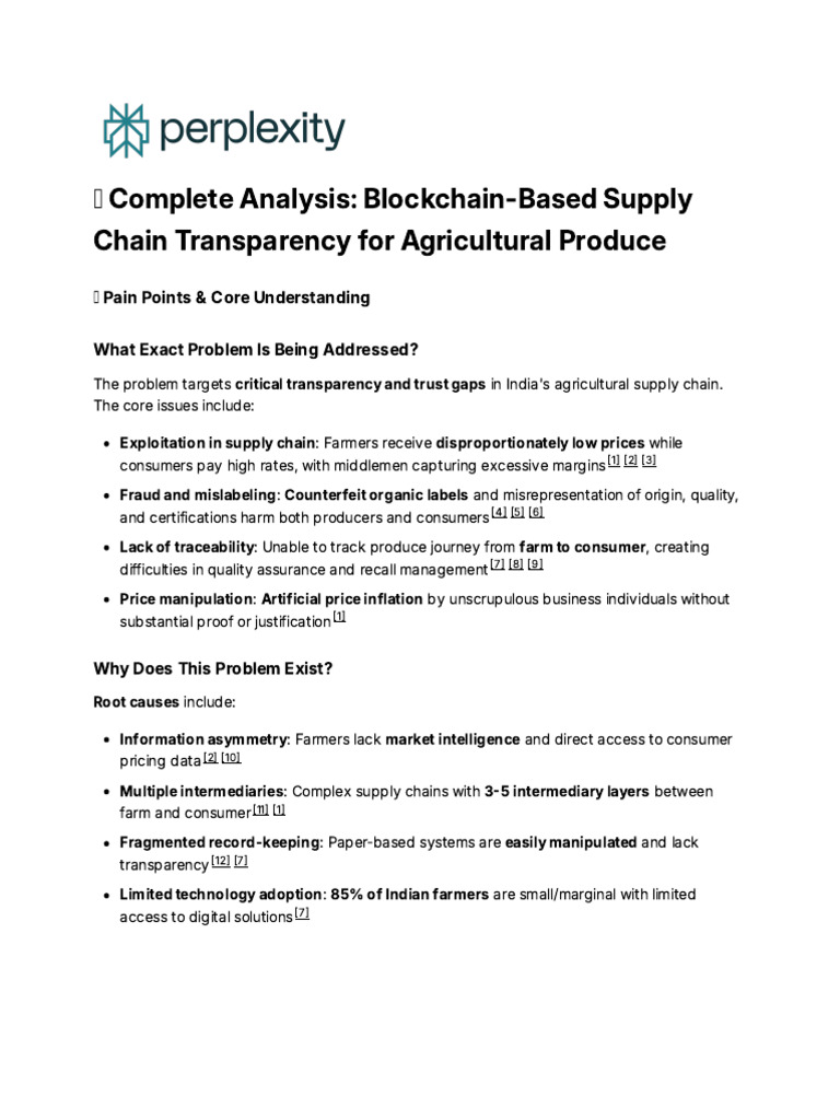 Blockchain for India's Agri Supply Chain | PDF | Qr Code | Supply Chain