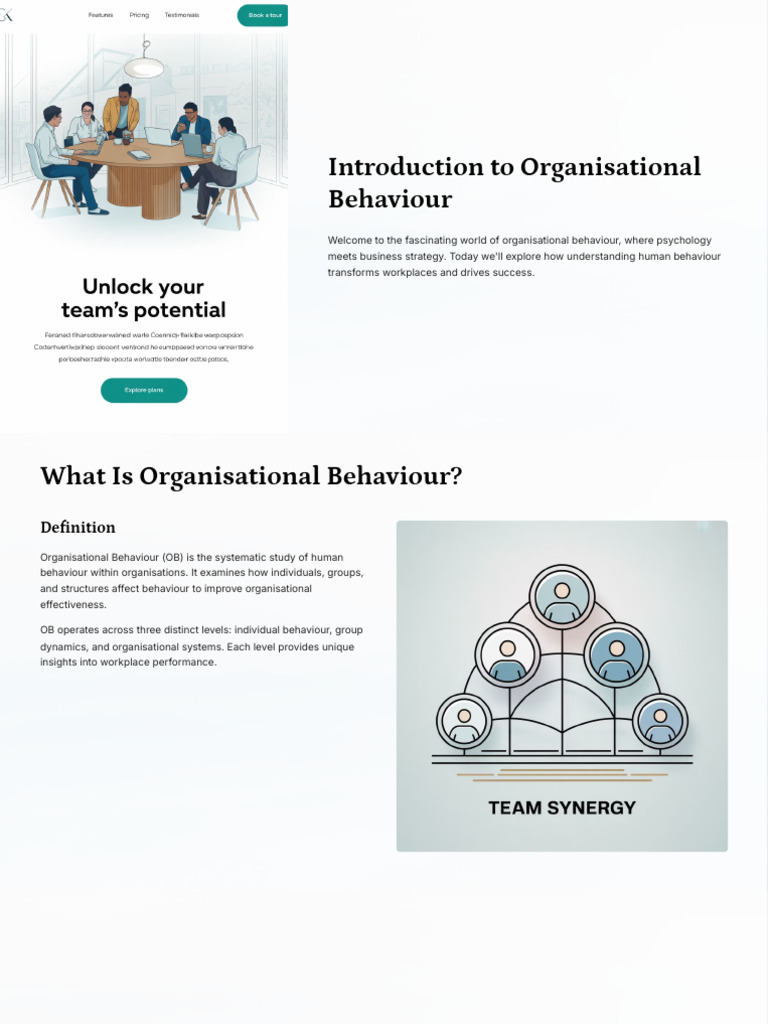 Introduction to Organisational Behaviour | PDF | Psychology ...
