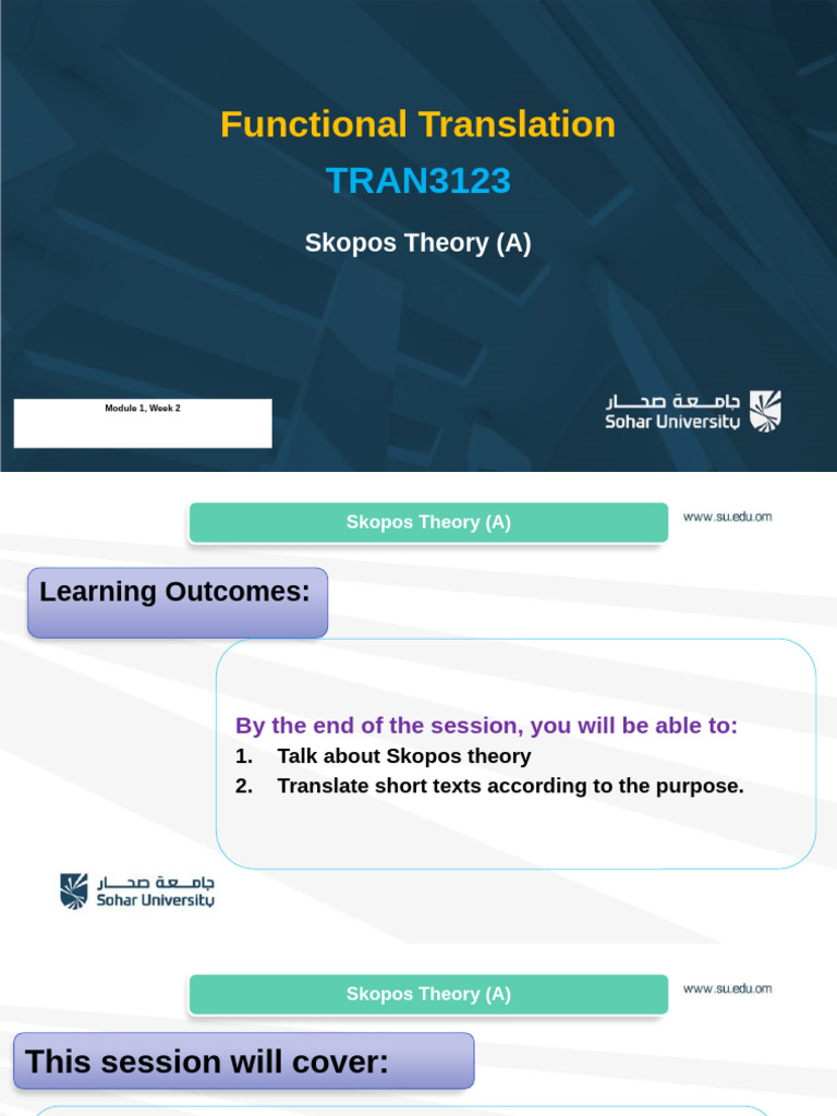 1. TRAN3123 Module 1 Week 1, Skopos Theory (a) Lecture (5) | PDF ...