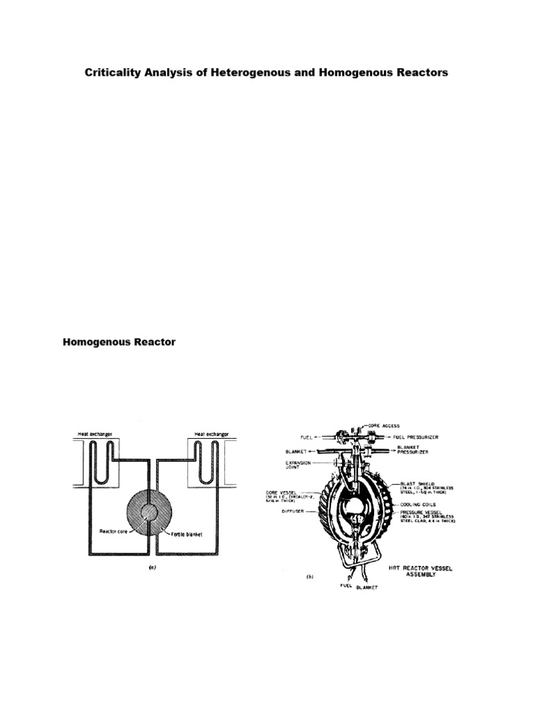 Criticality Analysis of Heterogenous and Homogenous Reactors | PDF ...