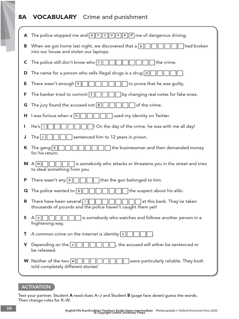 Crime Vocabulary Task (1) | PDF | Police | Law Enforcement