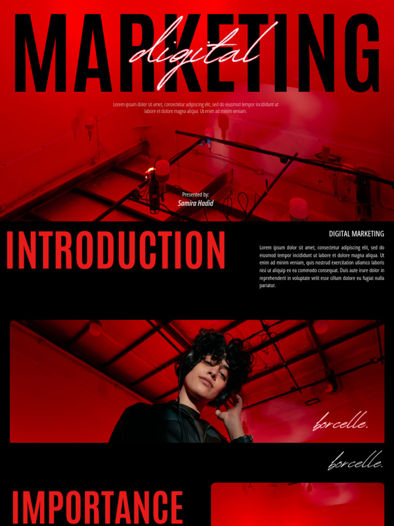 Red and Black Bold Modern Digital Marketing Presentation | PDF