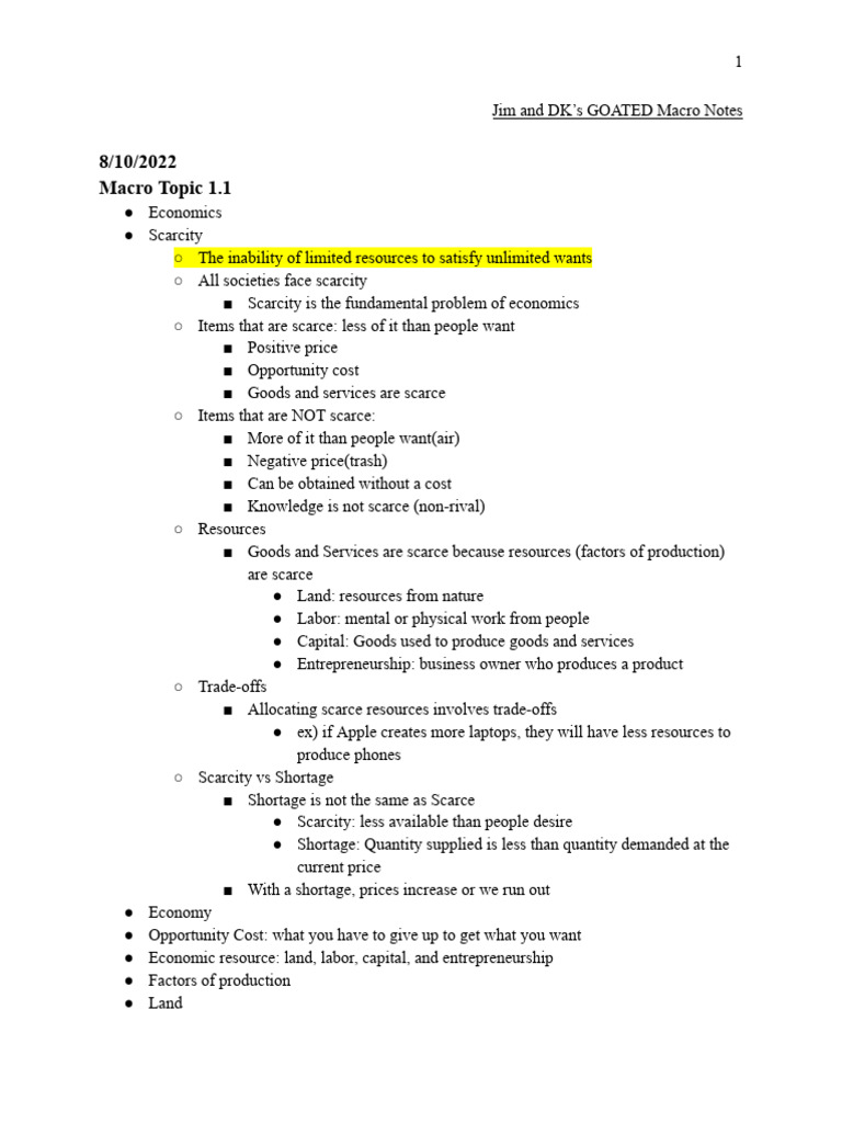 Understanding Scarcity in Economics | PDF | Economic Equilibrium | Demand