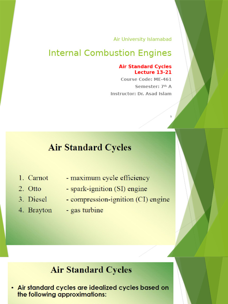 Lecture 13-21 Air Standard Cycles | PDF | Internal Combustion Engine ...