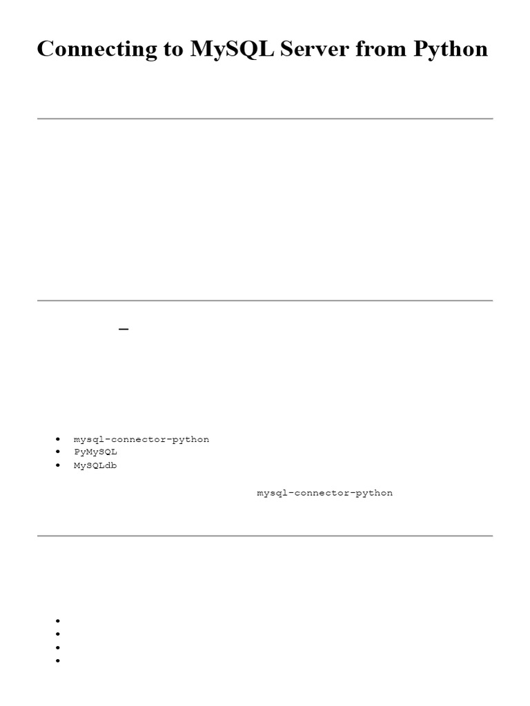 Connect Python to MySQL Server Guide | PDF | My Sql | Databases