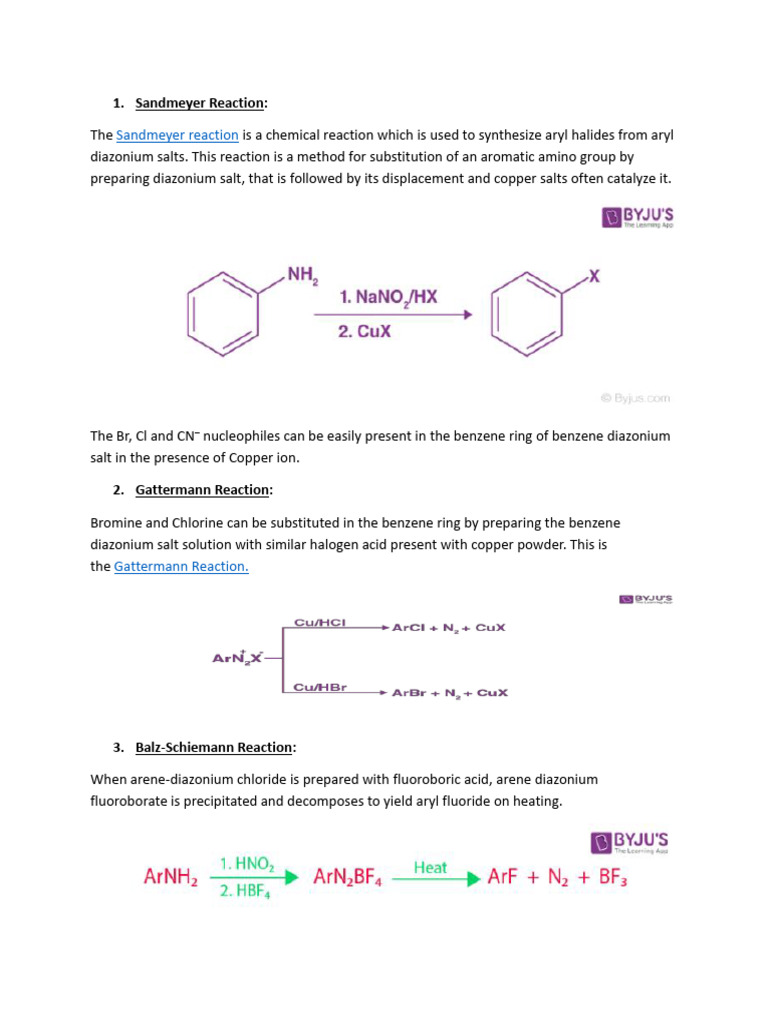 Naming Rxn Class 12 | PDF | Amine | Aldehyde
