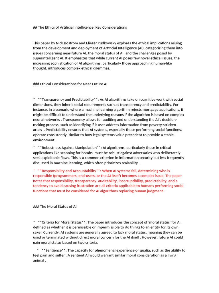 The Ethics of Artificial Intelligence | PDF | Artificial Intelligence ...