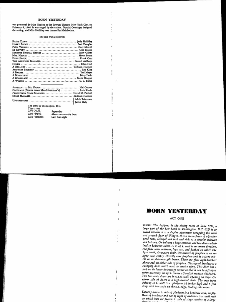 Born Yesterday | PDF