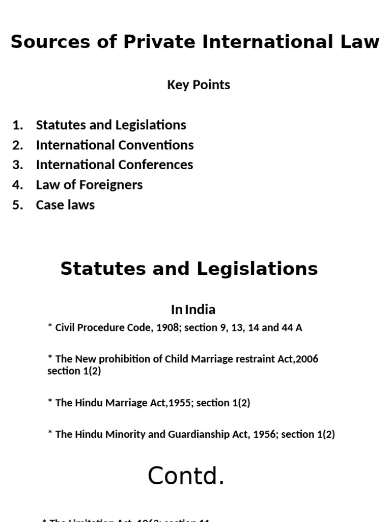 Sources of Private International Law | PDF