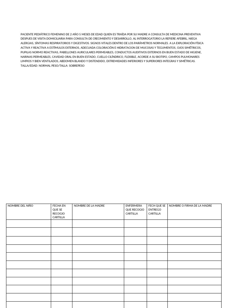 Hoja de Cartillas | PDF