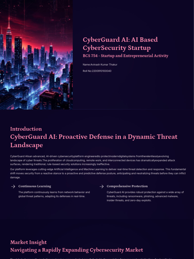 CyberGuard AI AI Based CyberSecurity Startup PDF | PDF | Computer ...