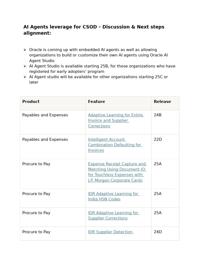 AI Agents Leverage for CSOD (2) | PDF | Accounts Payable | Artificial ...
