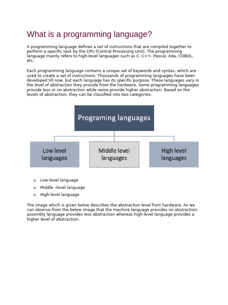 Classification of Languages | PDF | Computer Programming | Assembly ...