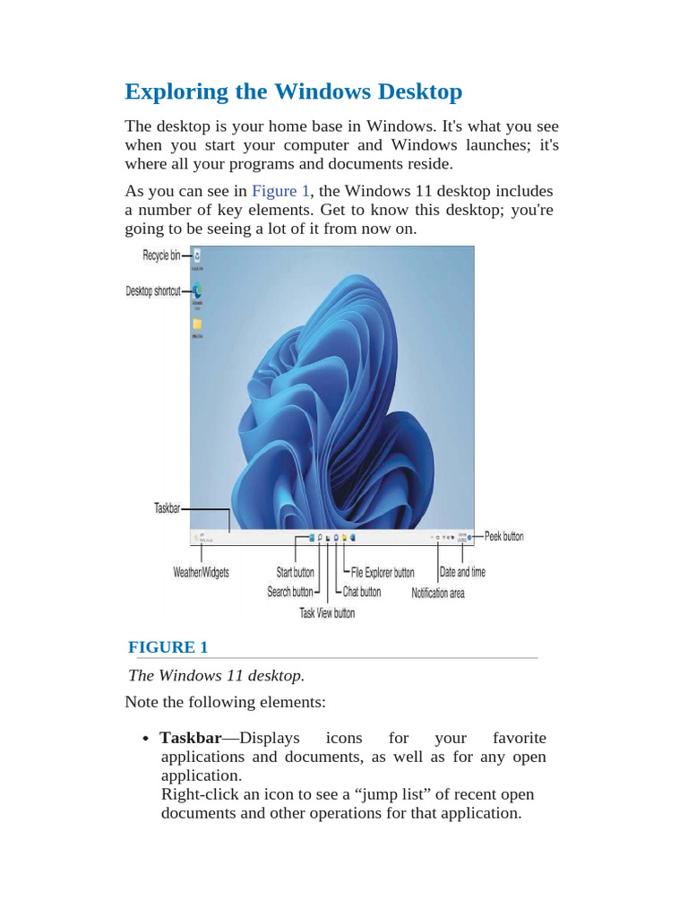 Windows 11 Desktop Overview and Tips | PDF | Button (Computing ...