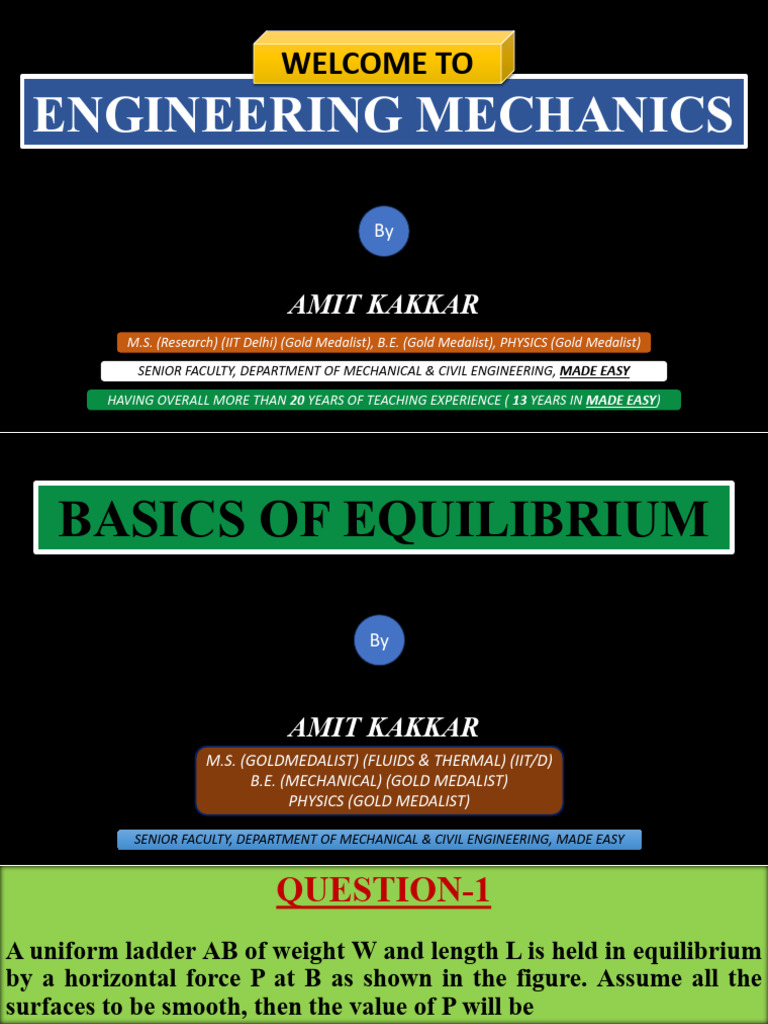 Engineering Mechanics Questions by Amit Kakkar | PDF | Acceleration ...