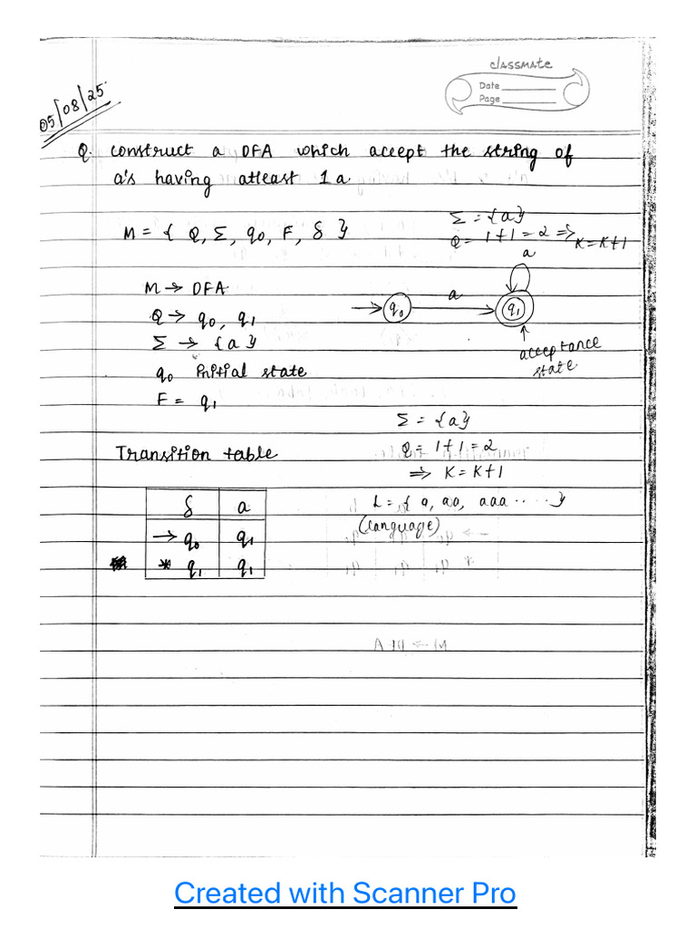 Constructing DFAs and NFAs for Languages | PDF