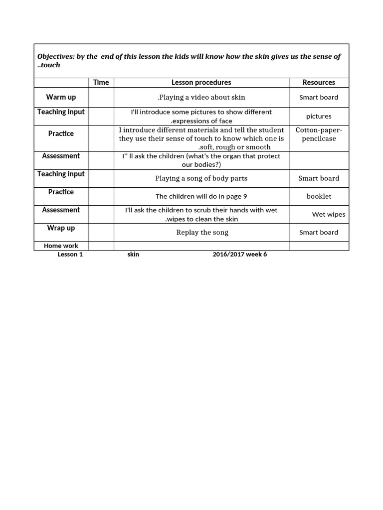 Science Plan Week 6 | PDF