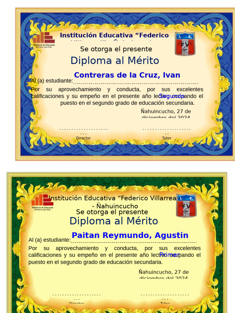 Diplomas 2024 | PDF | Etapas educativas