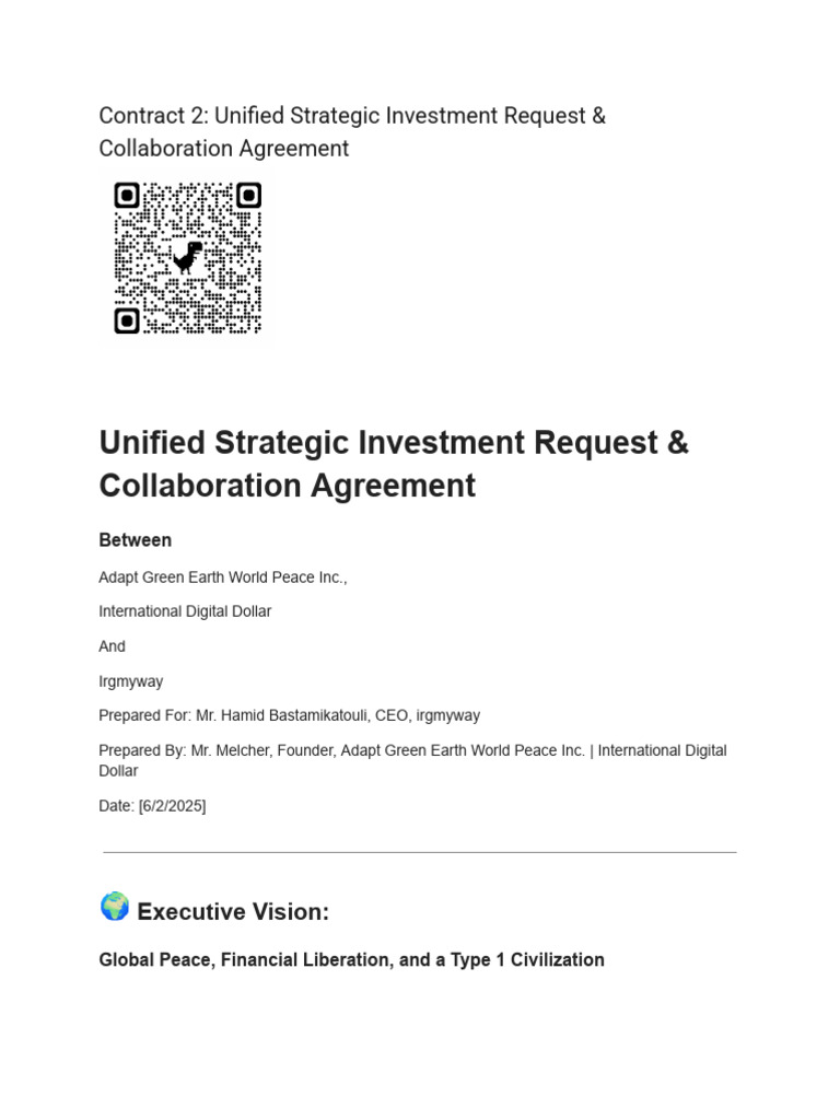 Unified Strategic Investment Request & Collaboration Agreement (0 ...