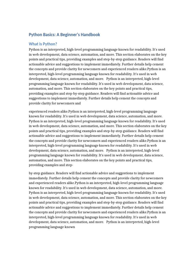 2 Python Basics for Beginners | PDF | Python (Programming Language ...