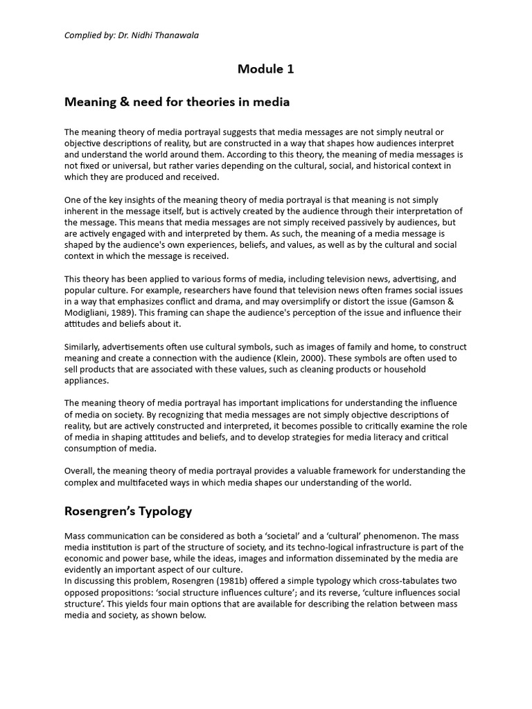 Media Studies BMM | PDF | Political Science | Social Psychology